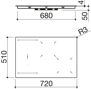 75 cm built-in and flush City hob - CITY - Black glass ceramic, Hobs ...